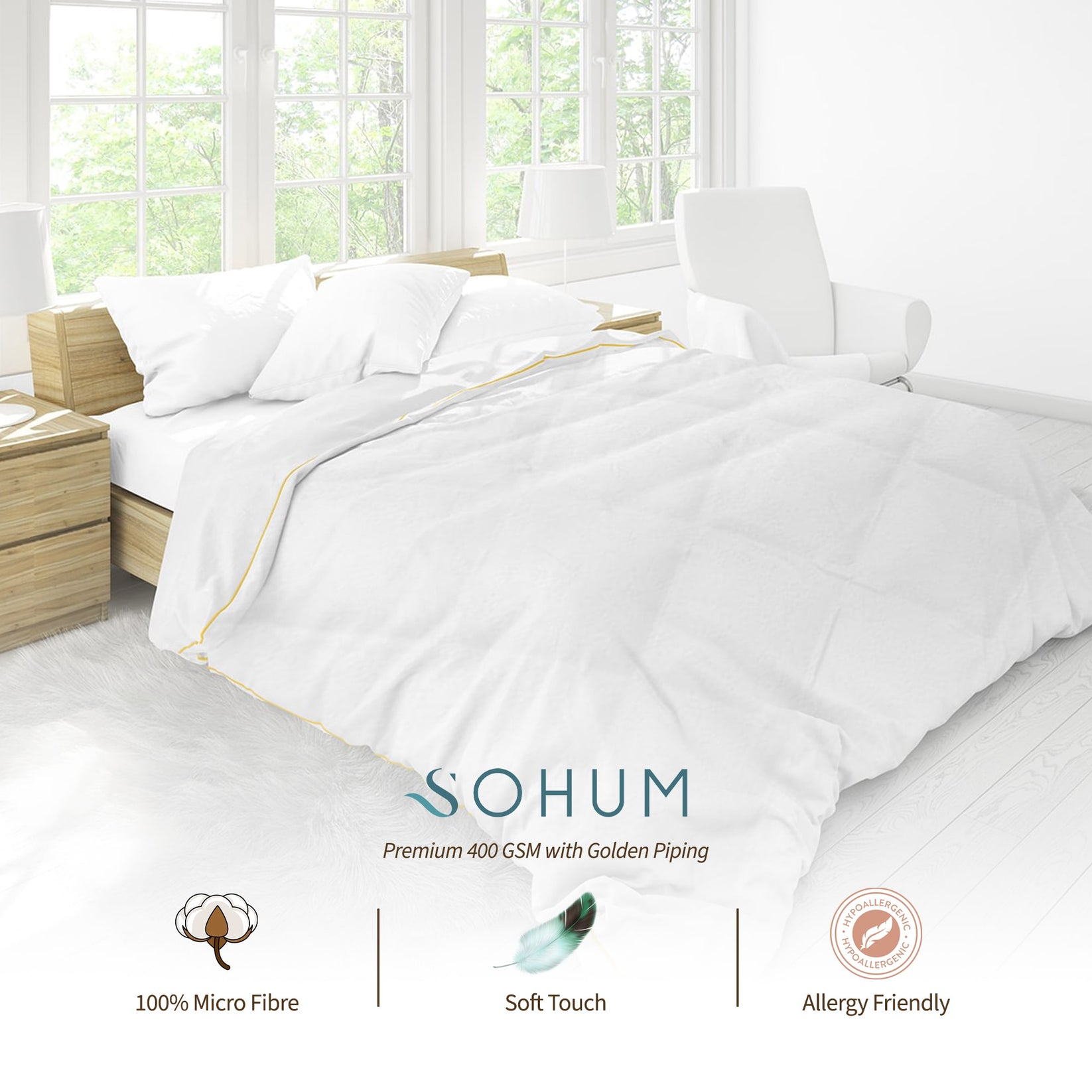 Hotel White Quilt | Comforter & Duvet | Wholesale Supply | Sohum Linen